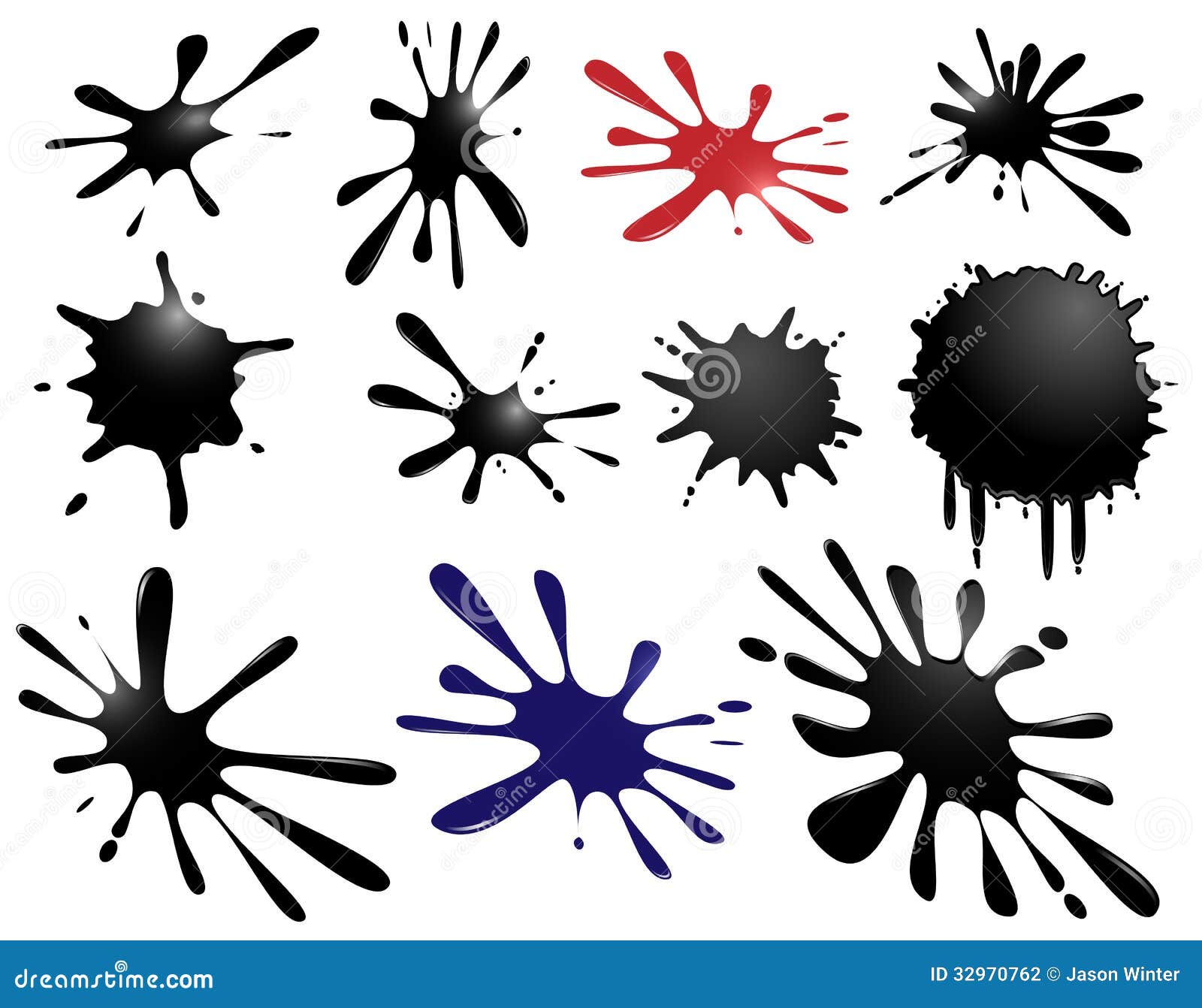 Ink Spots stock vector. Illustration of mess, paint, spill - 32970762