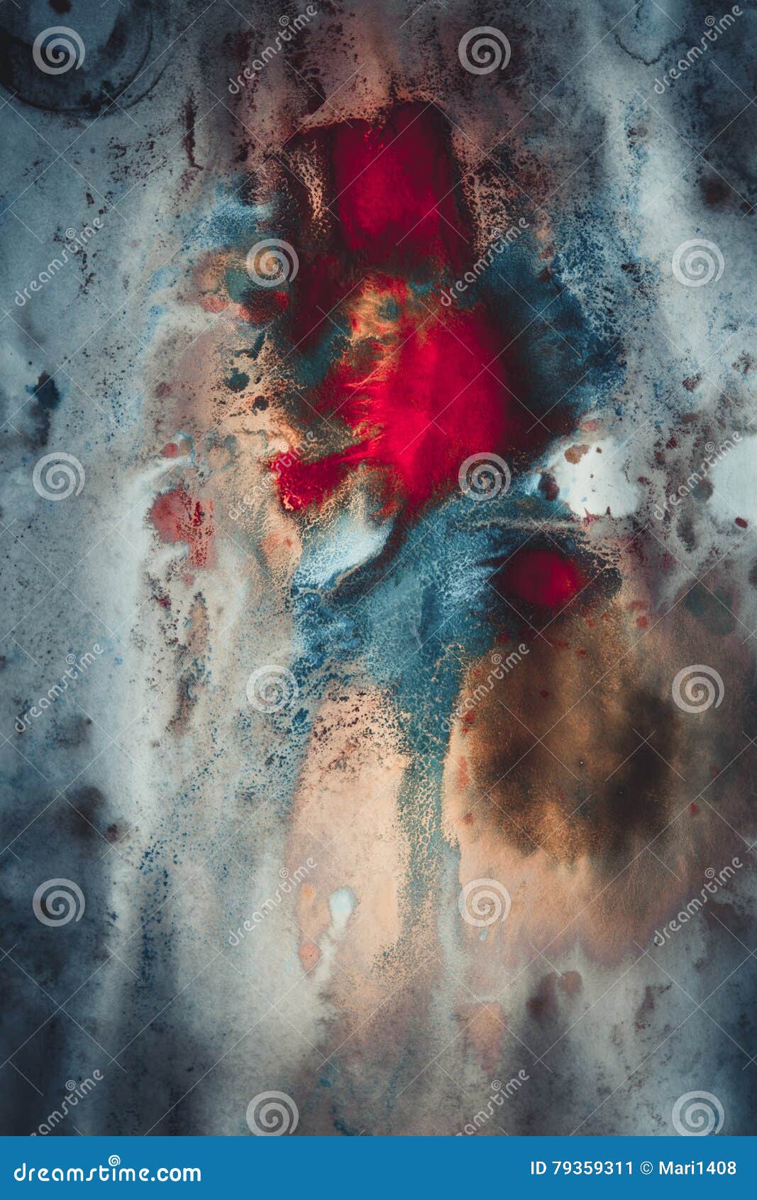 Ink Spots of Different Colors on a White Wet Paper Stock Image - Image ...