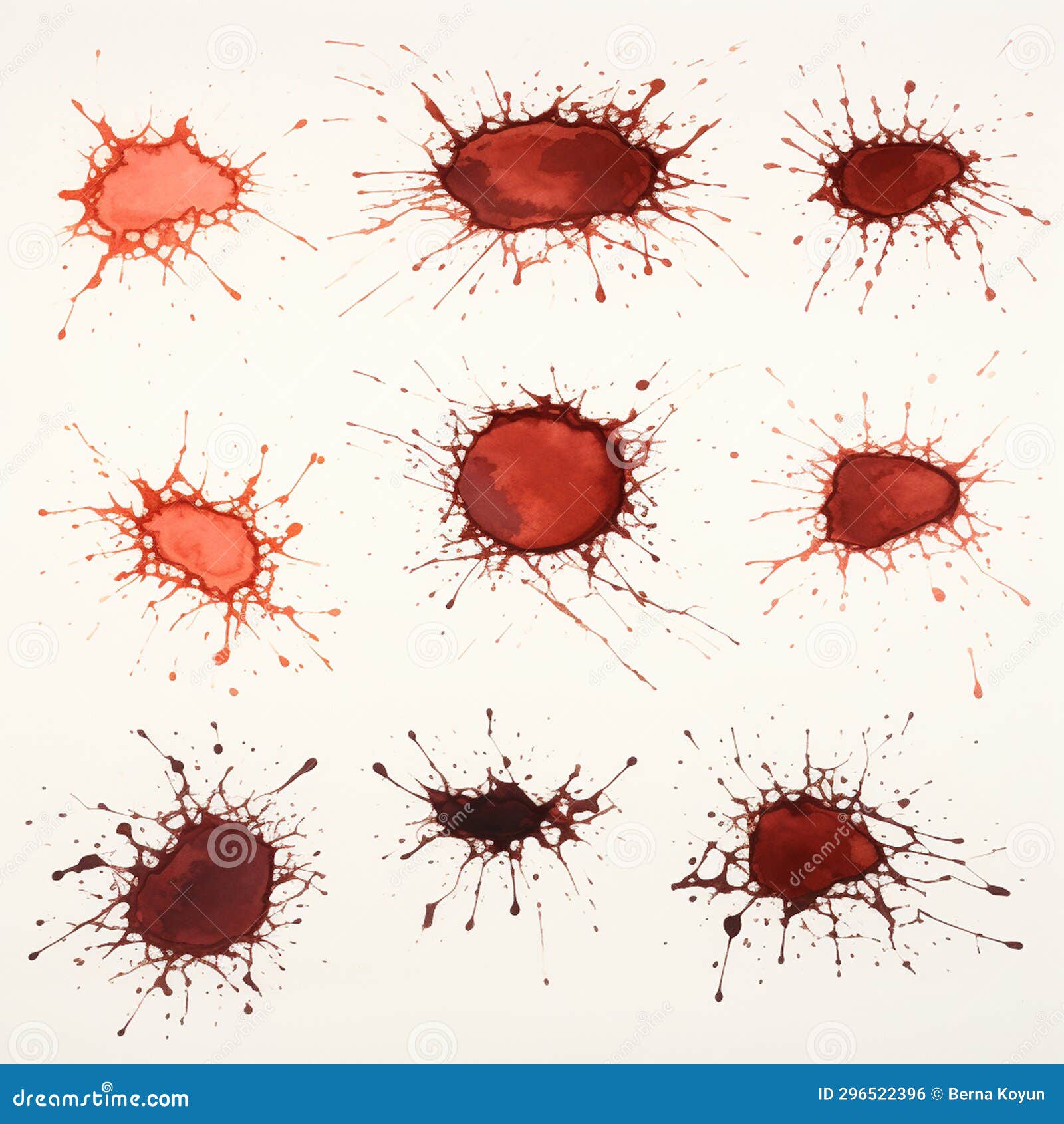 Ink Spots with Dripping Paint and Splats Stock Illustration ...