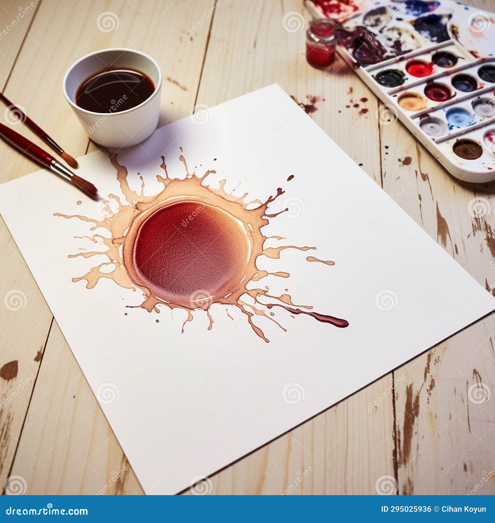 Ink Spots with Dripping Ink and Splatters Stock Illustration ...