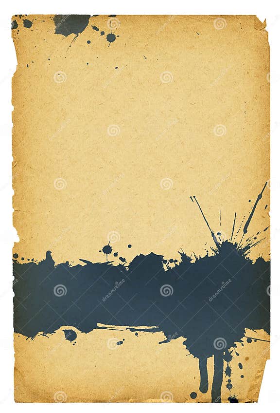 Ink Stain on Old Paper with Torn Edges. Stock Illustration ...