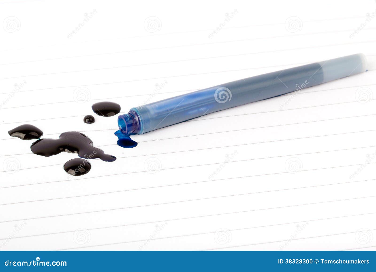 Ink stain stock photo. Image of fountain, full, blue - 38328300