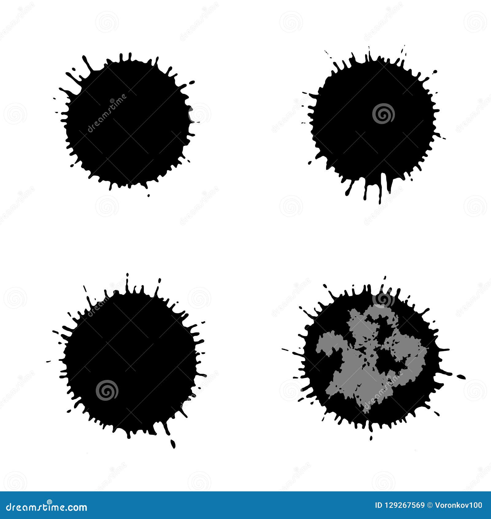 Ink Stains Isolated on a White Background. Vector Element for Your ...