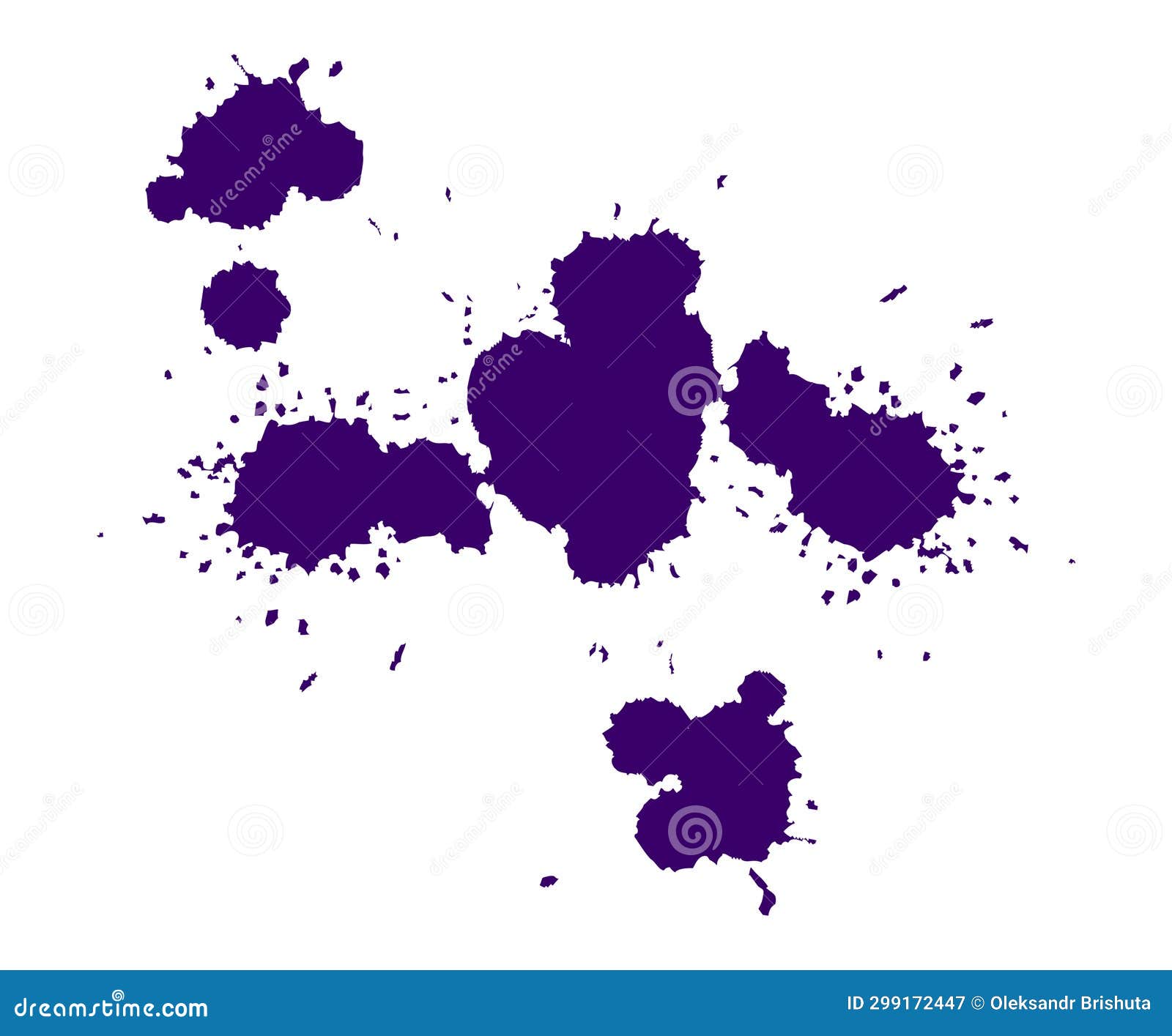 Ink Stains on White Paper. Isolated Stock Illustration - Illustration ...