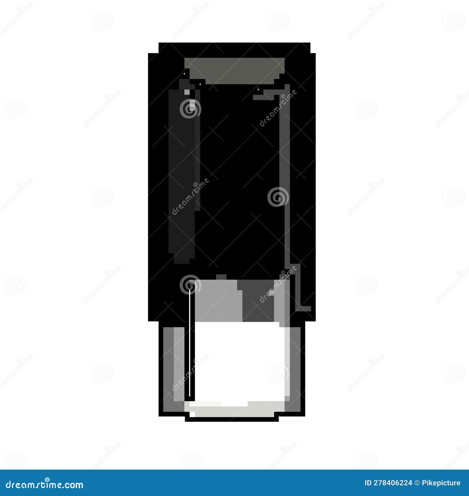 Ink Stamp Handle Game Pixel Art Vector Illustration Stock Vector ...