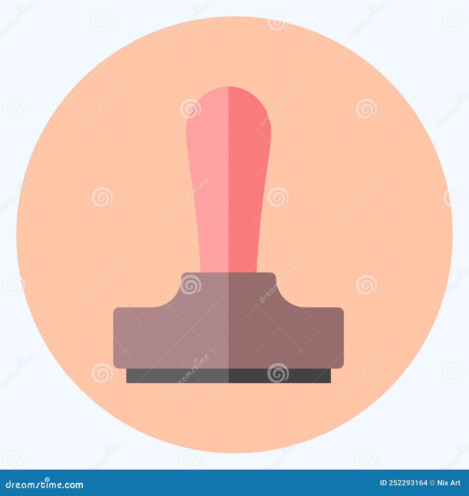 Ink Stamp Icon in Trendy Flat Style Isolated on Soft Blue Background ...