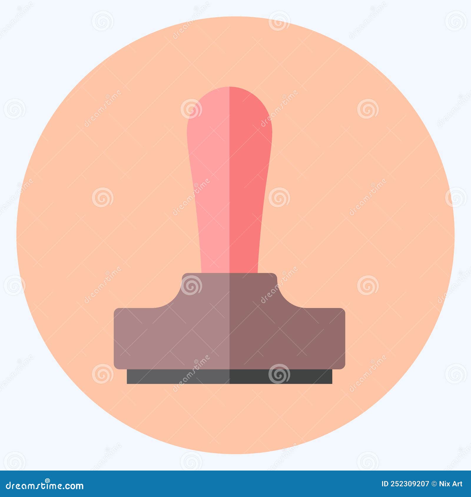 Ink Stamp Icon in Trendy Flat Style Isolated on Soft Blue Background ...