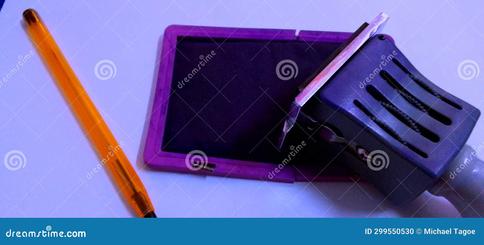 Ink and Stamp on Office Desk Stock Photo - Image of oval, document ...