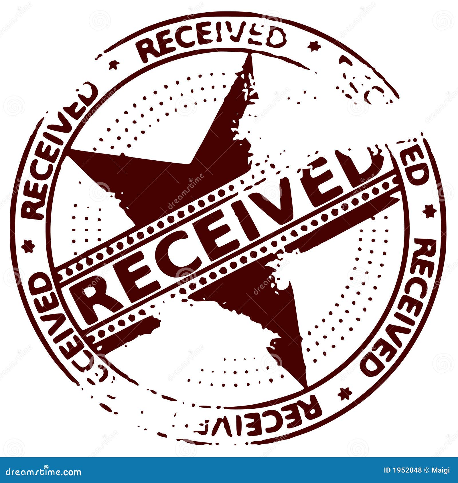 Grunge Round Rubber Ink Stamp RECEIVED Stock Vector - Illustration of ...