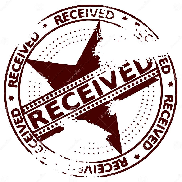 Grunge Round Rubber Ink Stamp RECEIVED Stock Vector - Illustration of ...