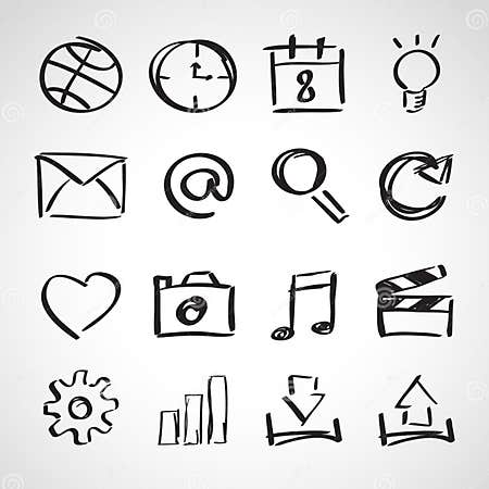Ink Style Sketch Set - Web Icons Stock Vector - Illustration of graphic ...