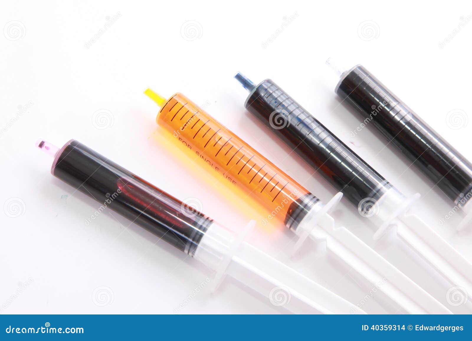 Ink syringes stock photo. Image of plastic, printing - 40359314