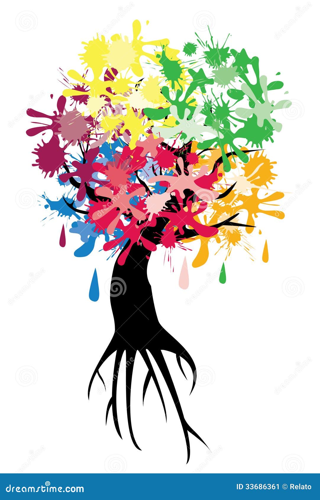 Ink tree stock vector. Illustration of dirt, abstract - 33686361