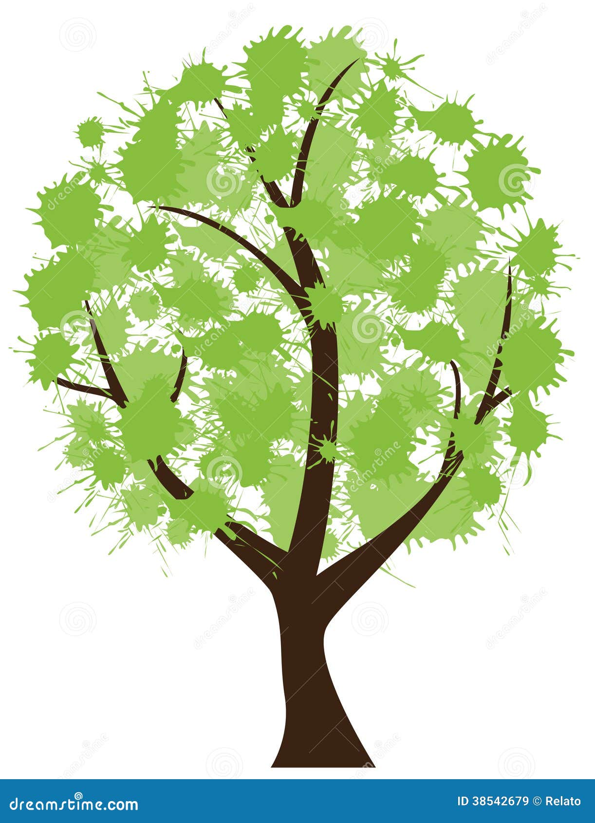 Ink Tree stock vector. Illustration of paint, brush, isolated - 38542679