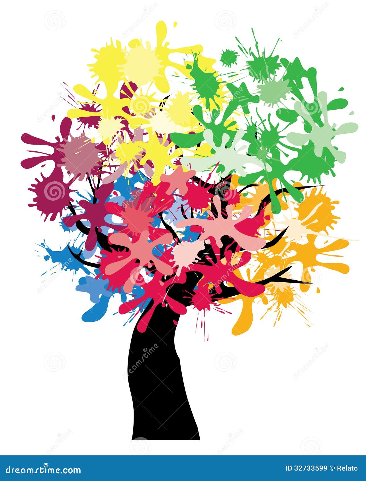 Ink tree stock vector. Illustration of liquid, grunge - 32733599