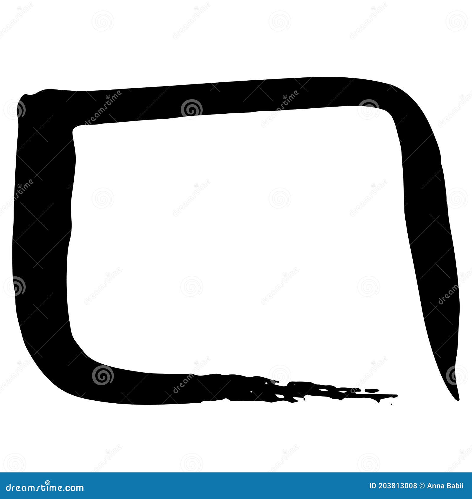 Ink Vector Brush Stroke Frame. Vector Illustration. Grunge Texture ...