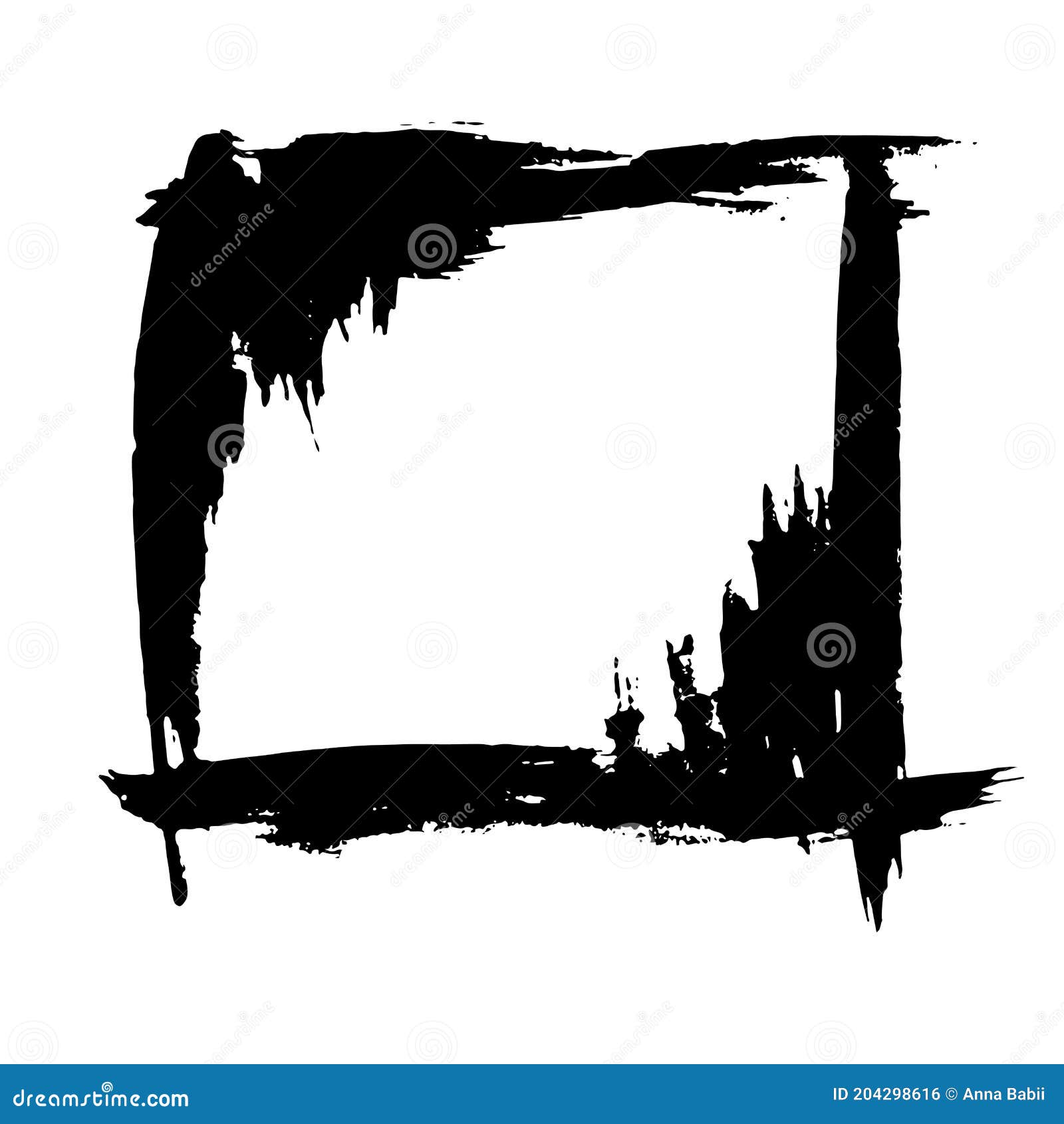 Ink Vector Brush Stroke Frame. Vector Illustration. Grunge Texture ...