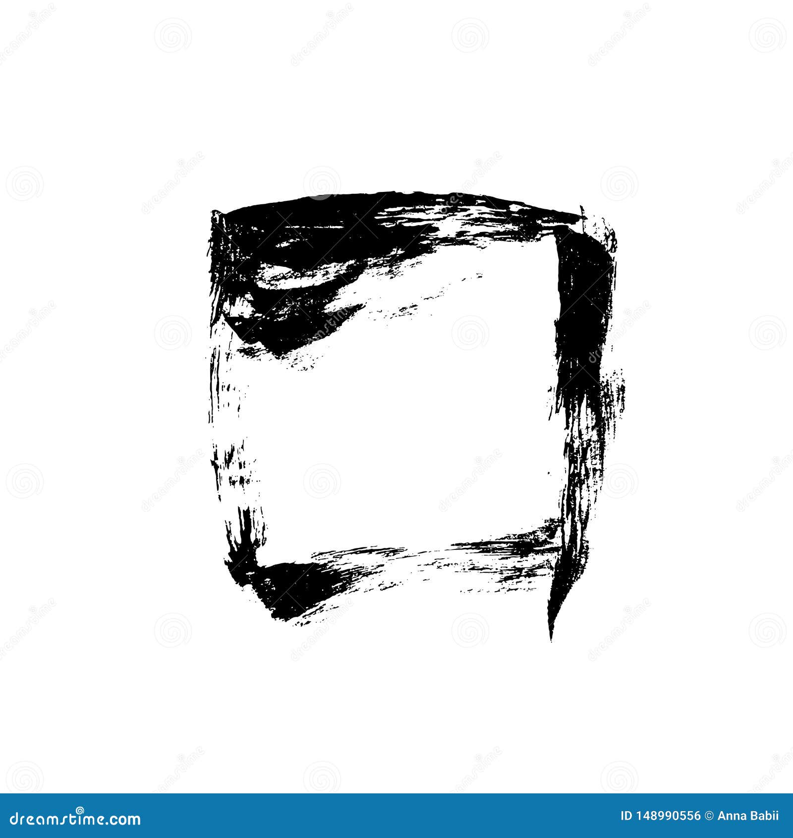 Ink Vector Brush Stroke Frame. Vector Illustration. Grunge Texture ...