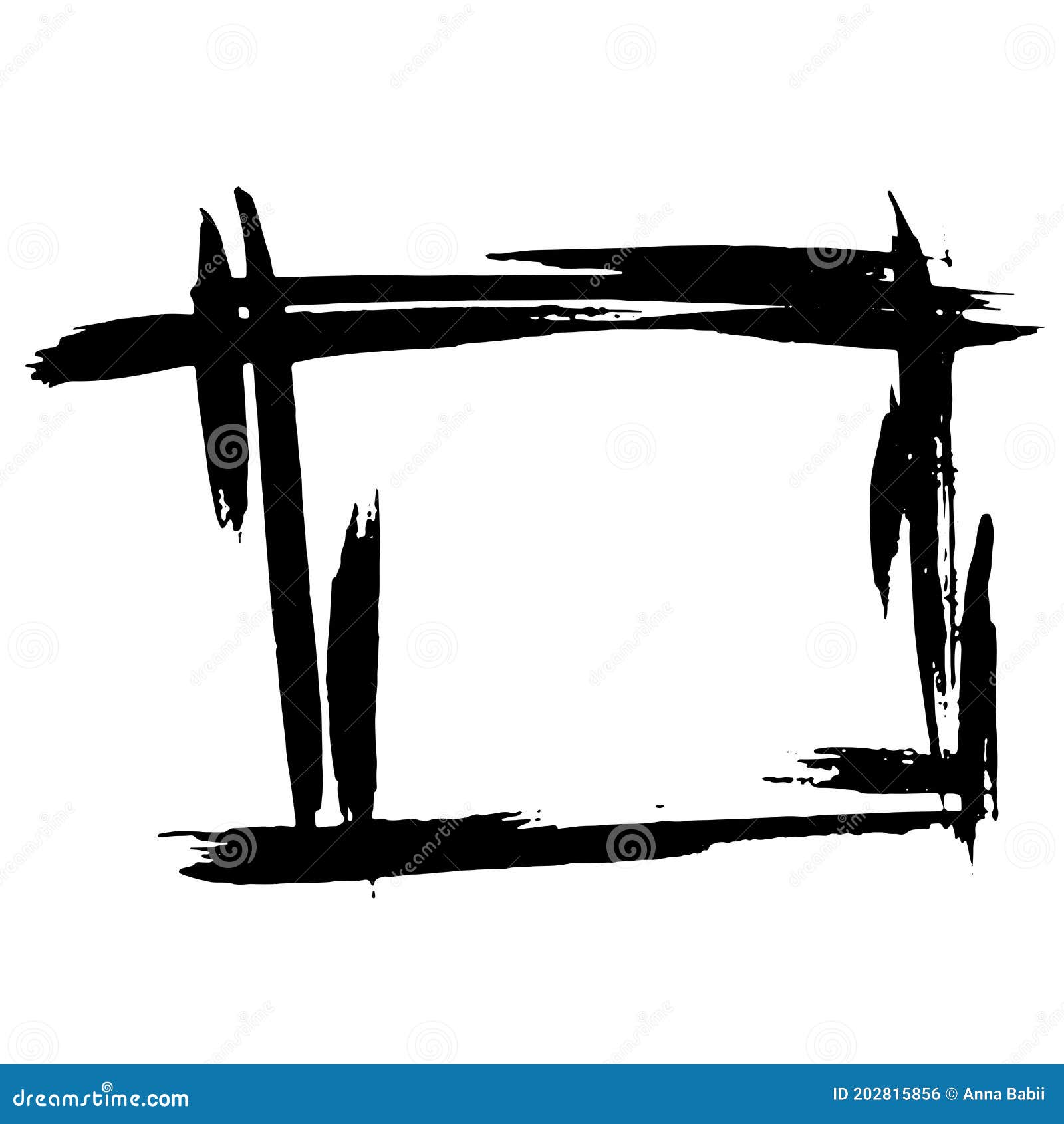 Ink Vector Brush Stroke Frame. Vector Illustration. Grunge Texture ...