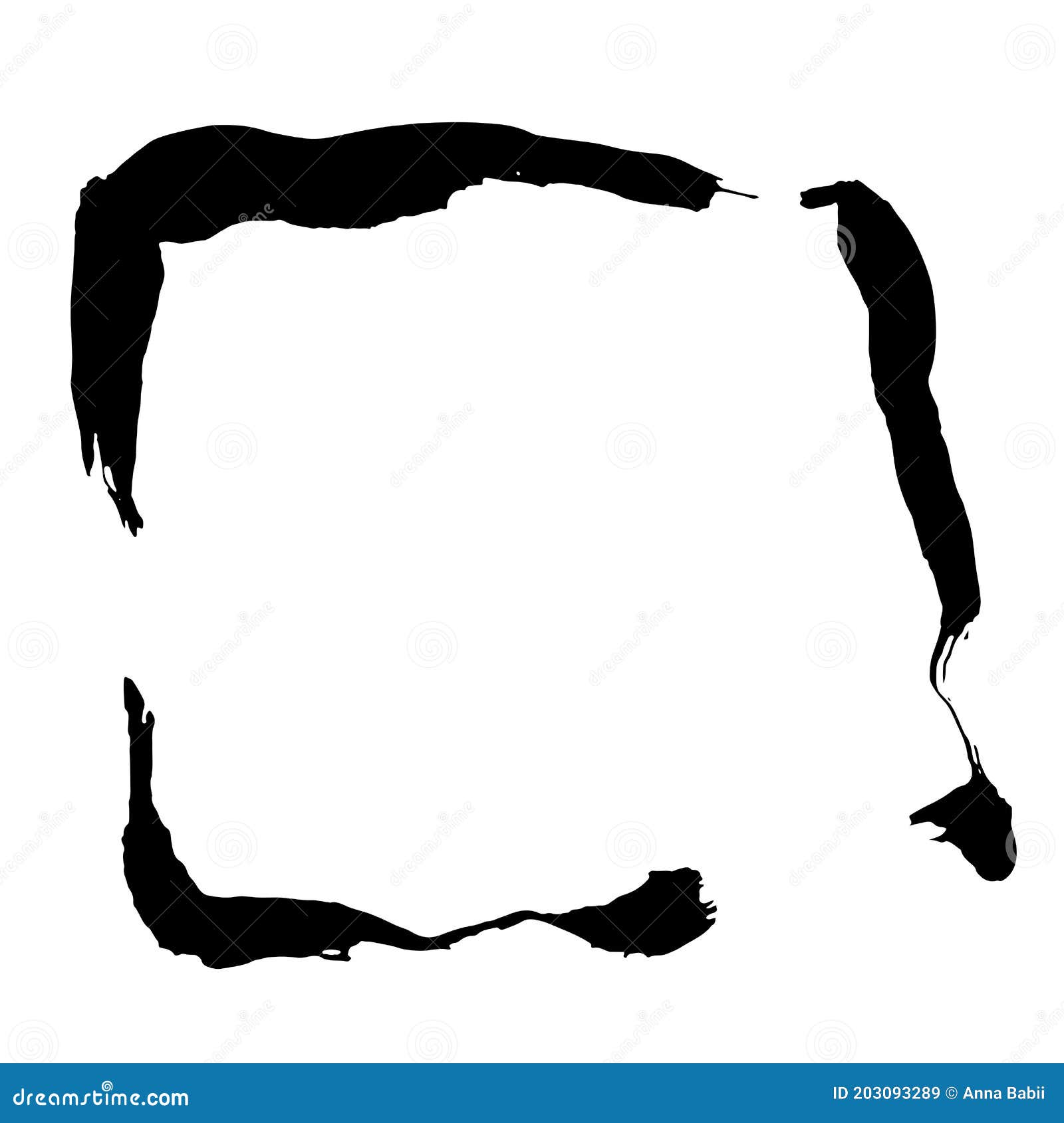 Ink Vector Brush Stroke Frame. Vector Illustration. Grunge Texture ...