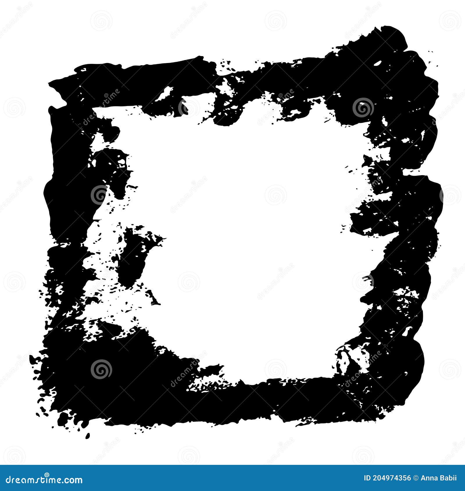 Ink Vector Brush Stroke Frame. Vector Illustration. Grunge Texture ...