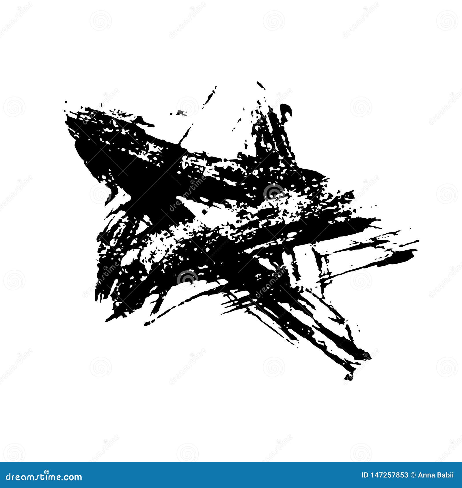 Ink Vector Brush Stroke Star. Vector Illustration. Grunge Texture ... Ink Vector Brush Stroke Star. Vector Illustration. Grunge Texture ...
