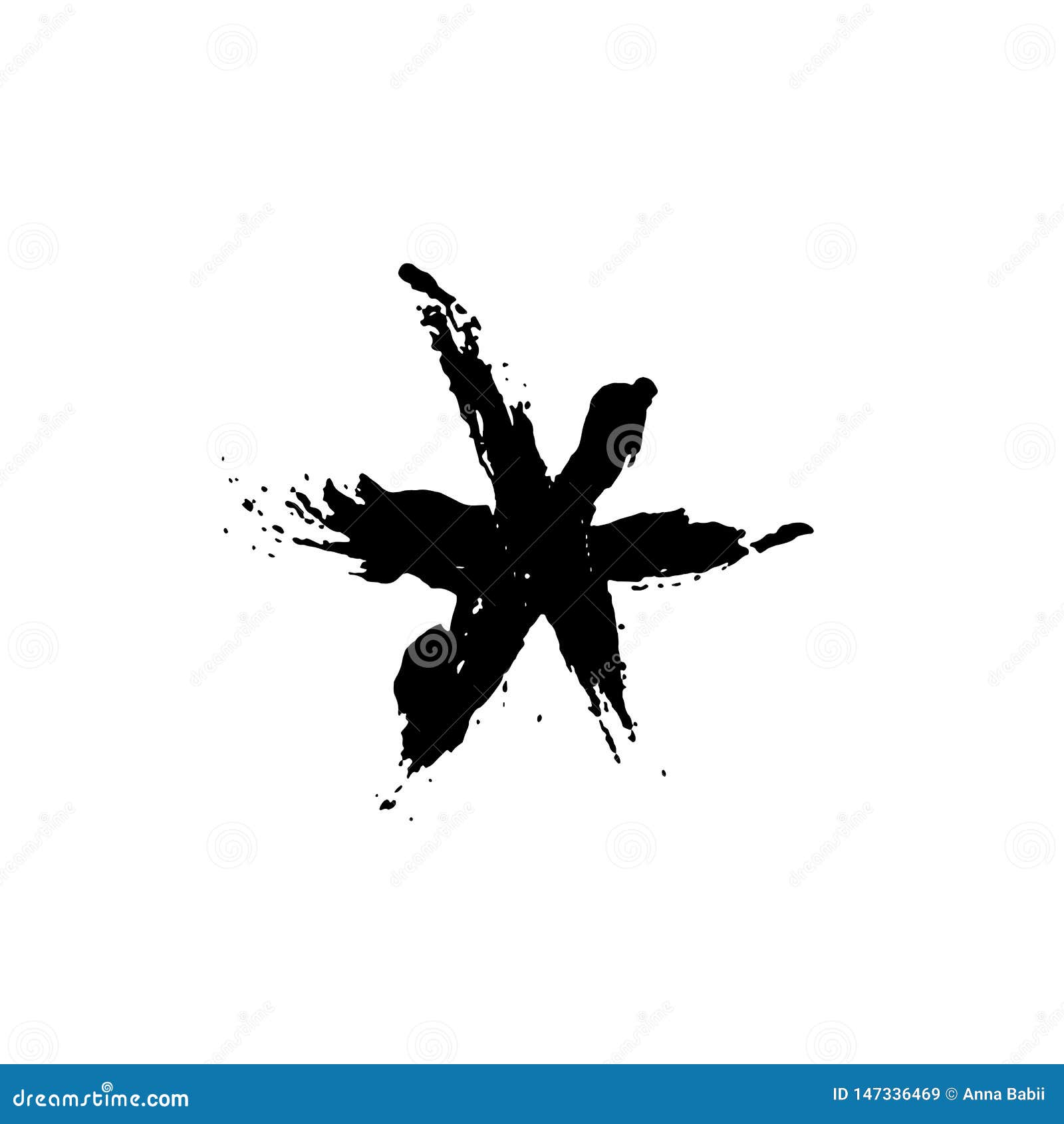 Ink Vector Brush Stroke Star. Vector Illustration. Grunge Texture ... Ink Vector Brush Stroke Star. Vector Illustration. Grunge Texture ...