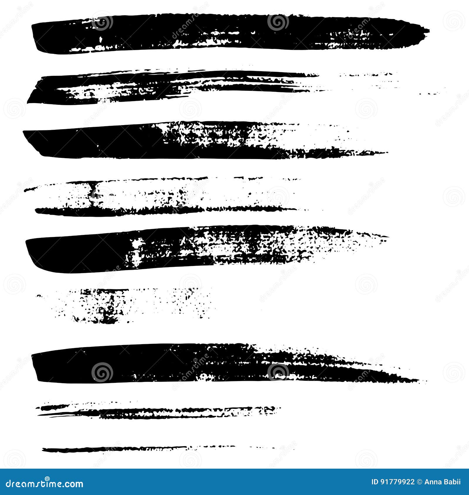 Ink Vector Brush Strokes. Vector Illustration. Grunge Hand Drawn ...