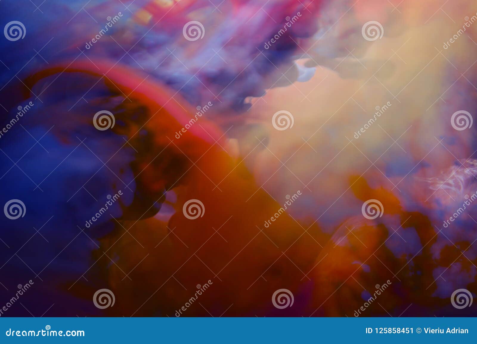 Ink in Water Multicolor Abstract Background Isolated Stock Image ...