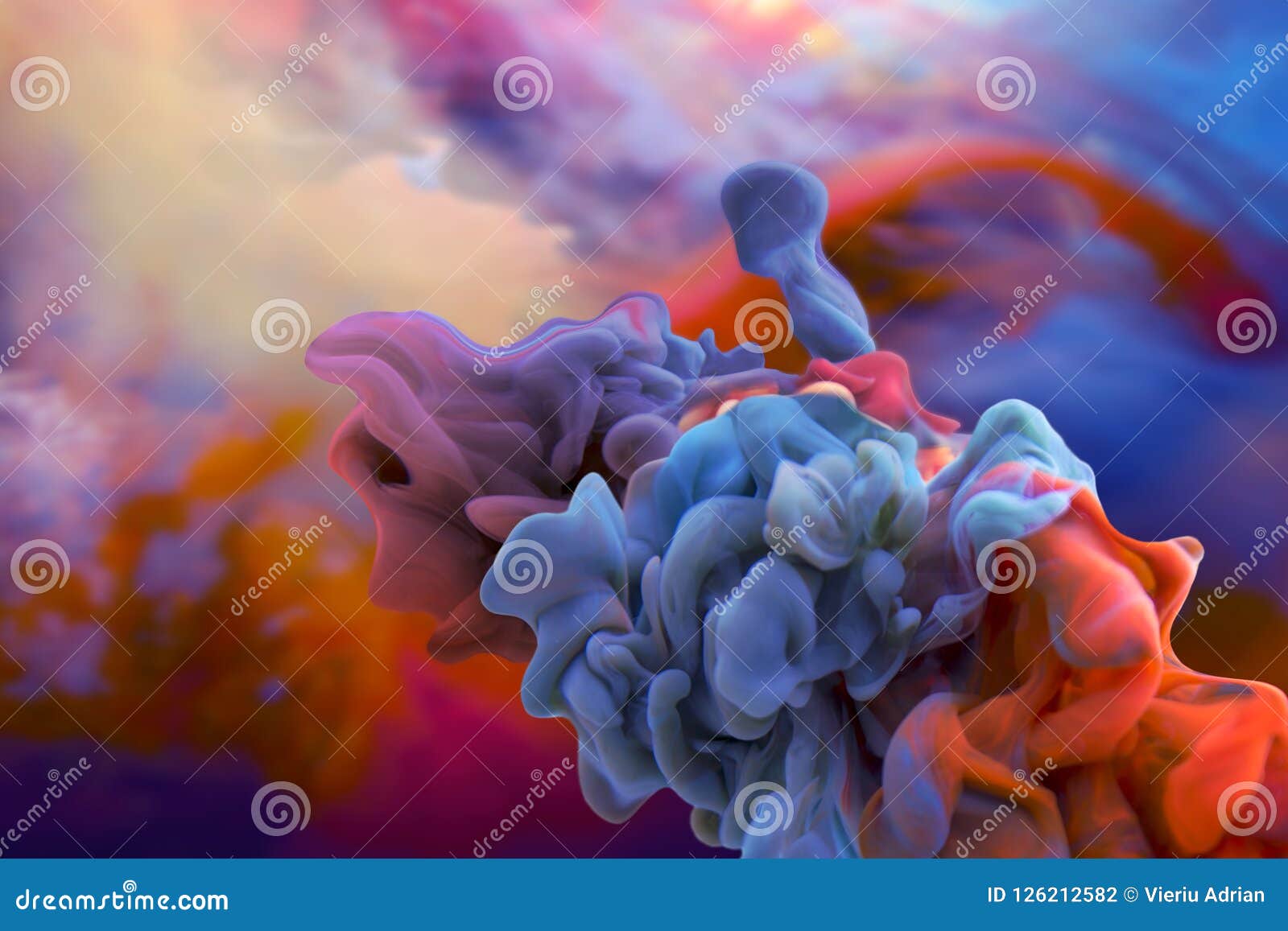 Ink in Water Multicolor Abstract Background Texture Stock Photo - Image ...