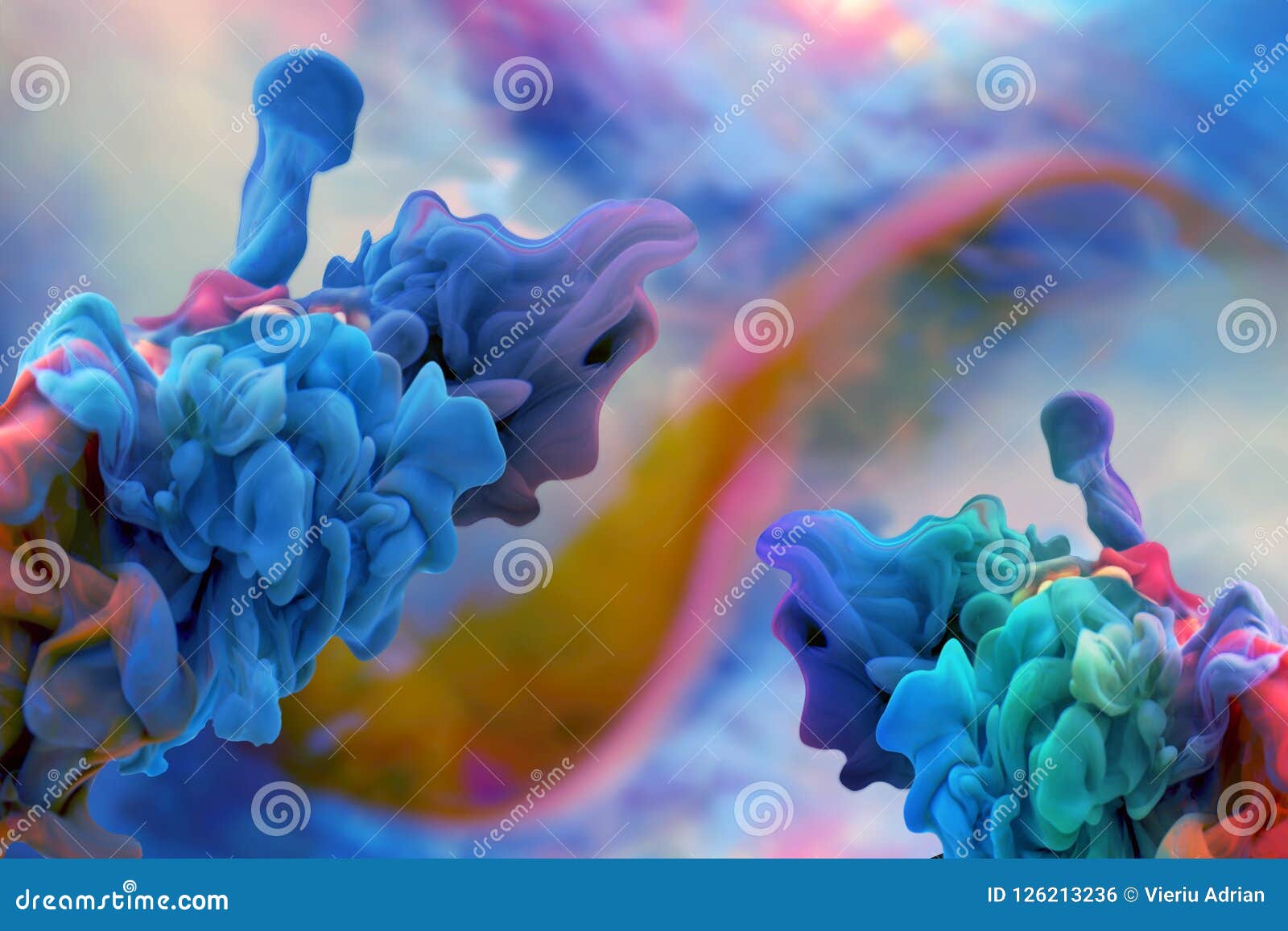 Ink in Water Multicolor Abstract Background Stock Photo - Image of ...