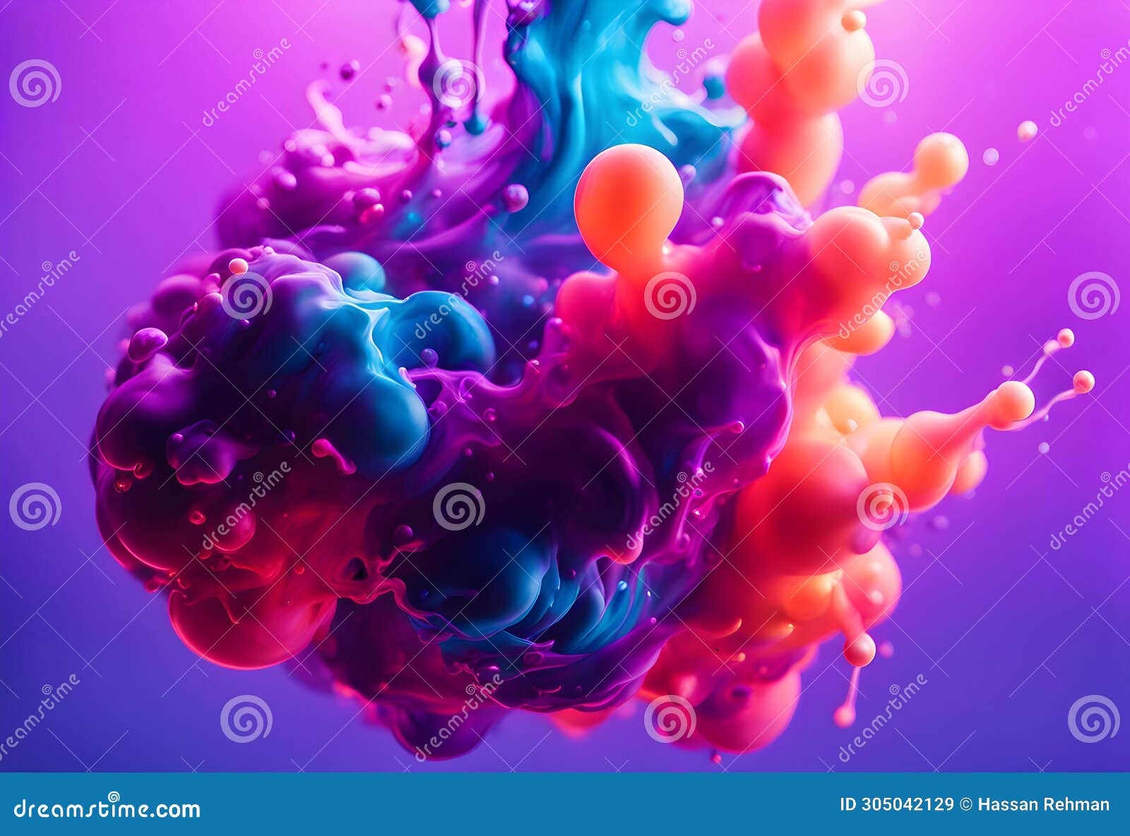 Ink Water Shot. Neon Smoke Cloud Stock Image - Image of mist, smoke ...