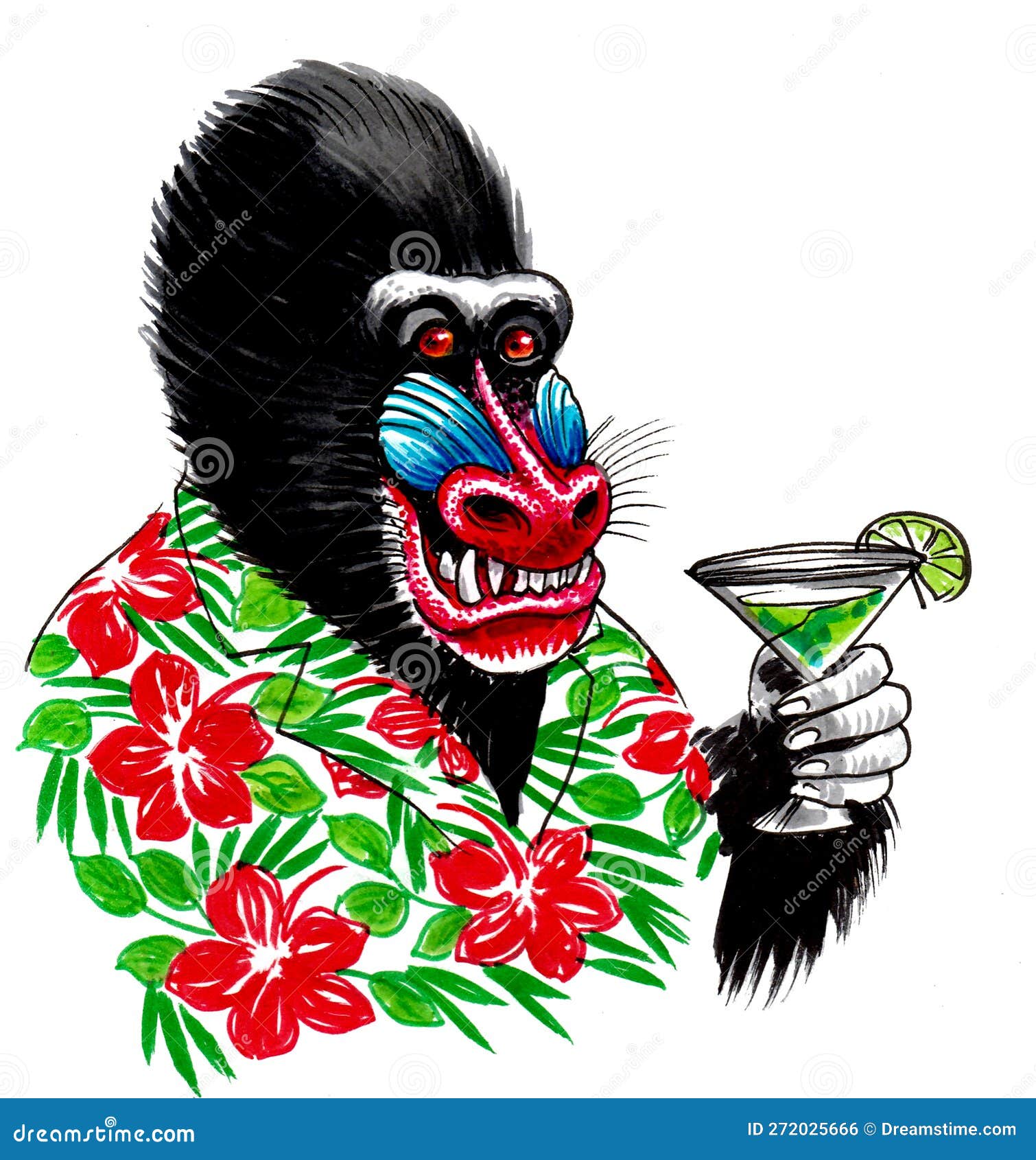 Partying monkey stock illustration. Illustration of cartoon - 272025666
