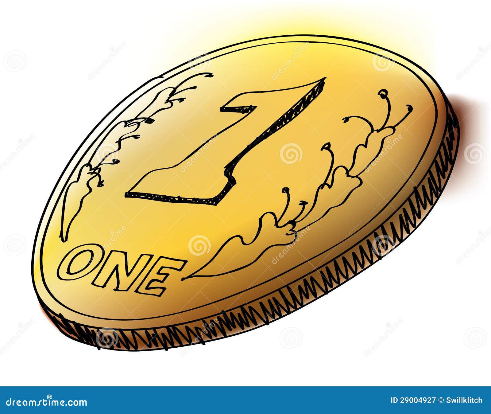 Ink and Watercolor Styled Coin Stock Vector - Illustration of banking ...