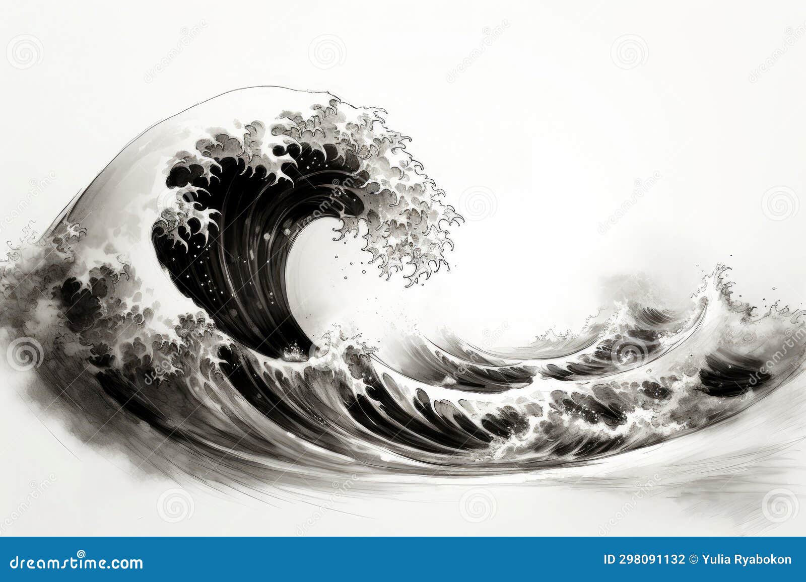 Ink Wave Watercolor. Generate Ai Stock Photo - Image of modern, bright ...