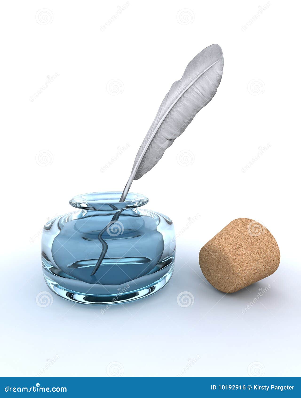 Feather Quill Pen Logo With Inkpot Icon, Classic Stationery ...