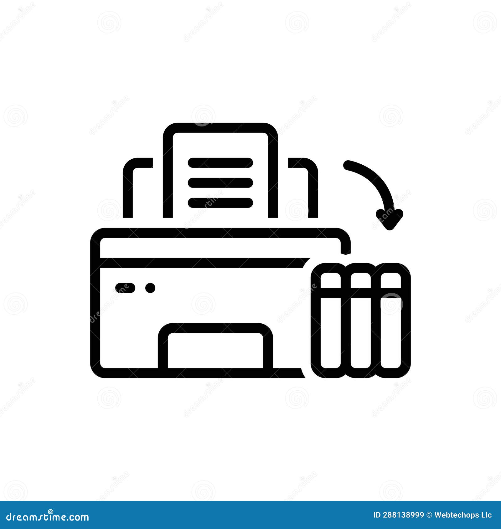Black Line Icon for Inkjet, Printer and Machine Stock Illustration ...