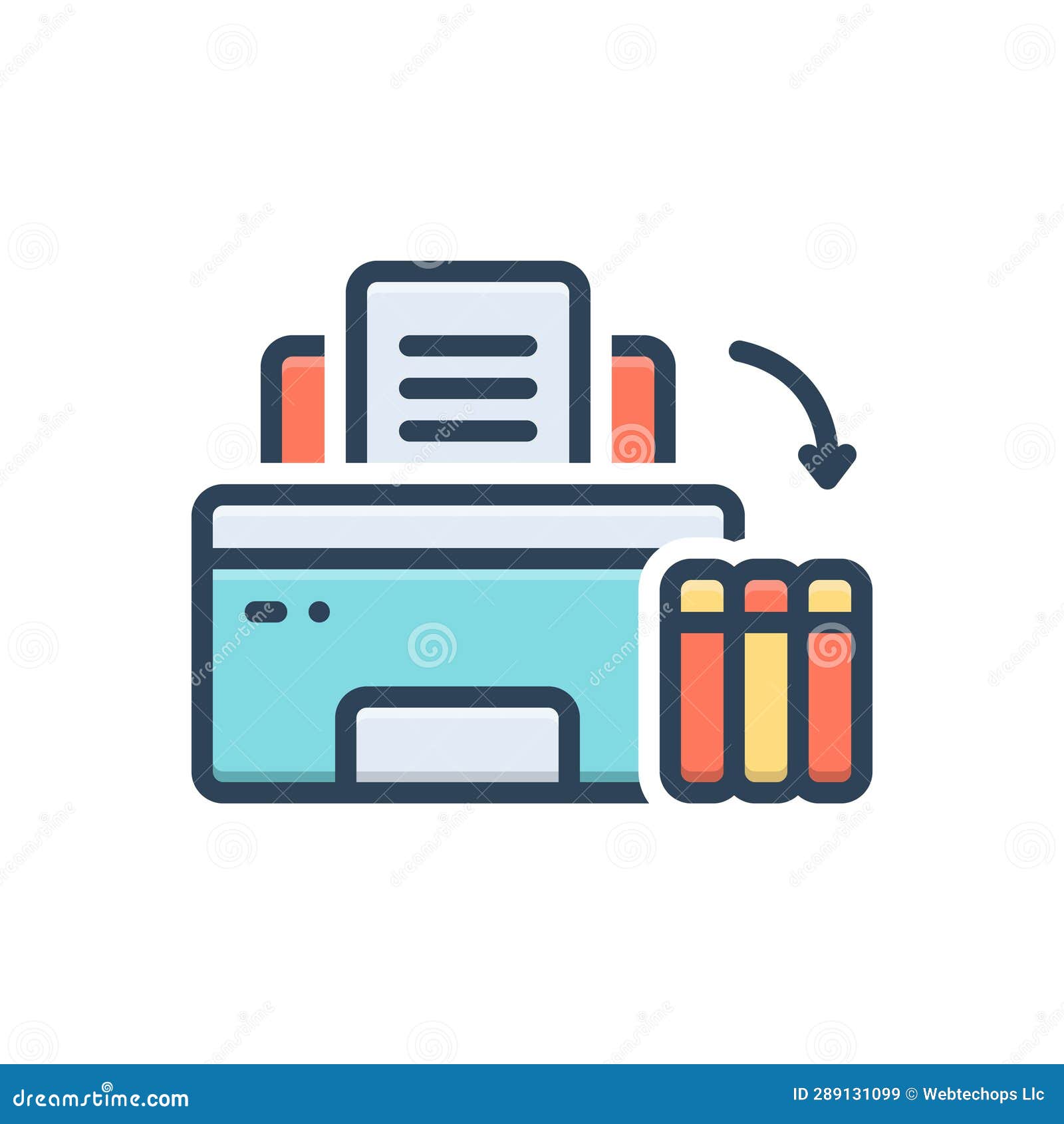 Color Illustration Icon for Inkjet, Printer and Technology Stock ...