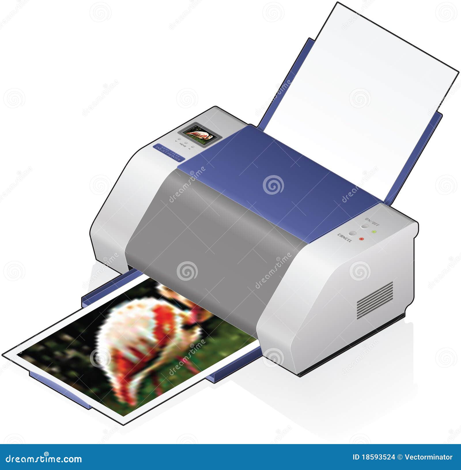 InkJet Printer stock vector. Illustration of green, peripheral - 18593524