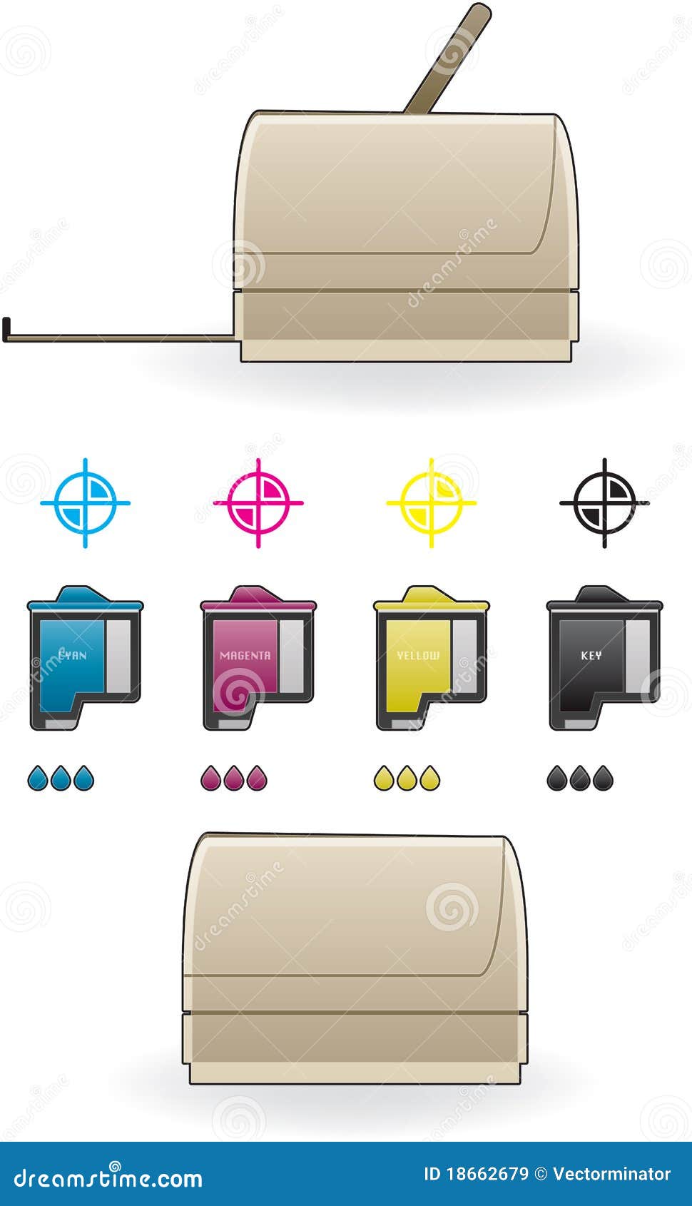 InkJet Printer stock vector. Illustration of tool, background - 18662679