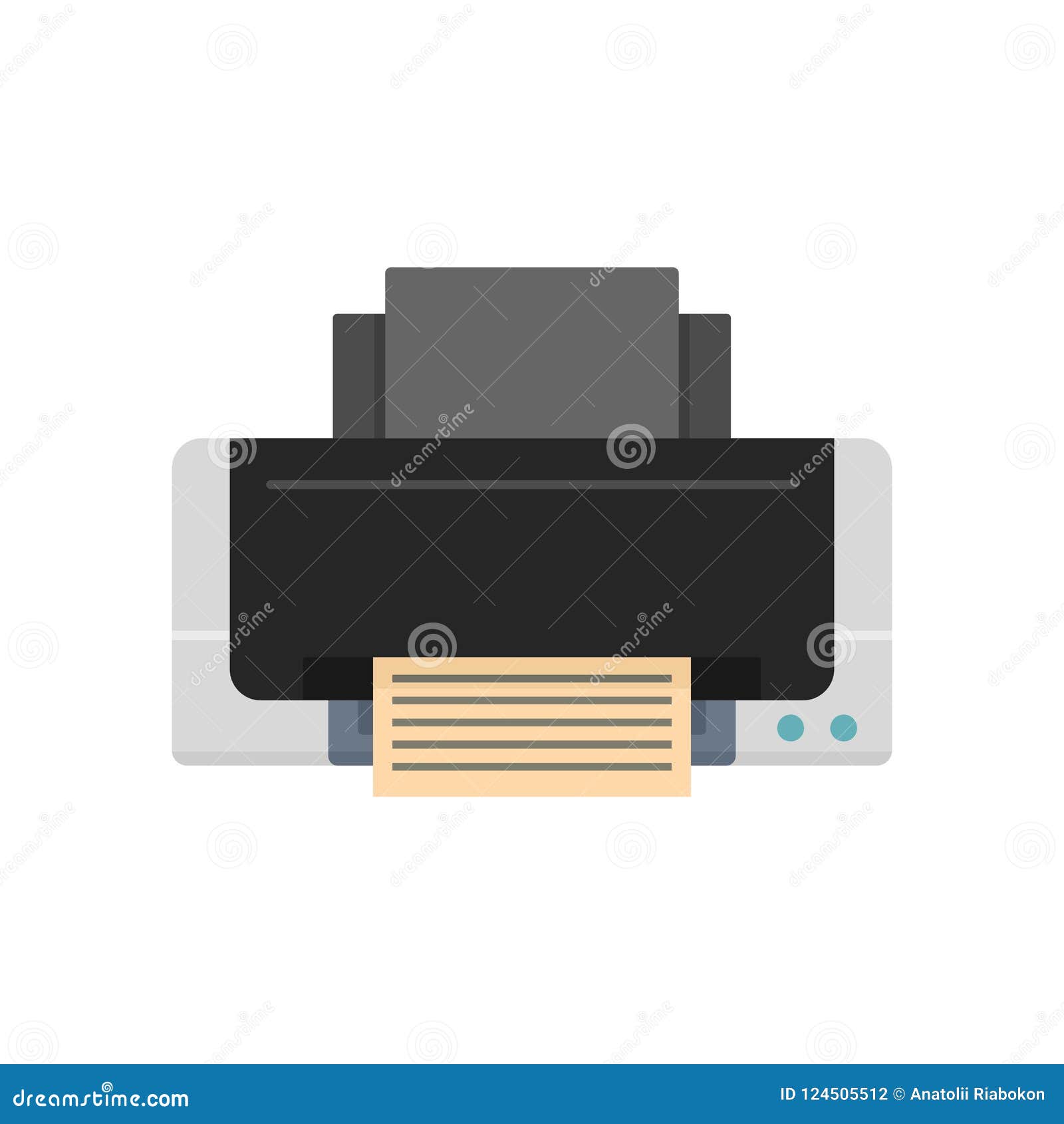 Inkjet Printer Icon, Flat Style Stock Illustration - Illustration of ...