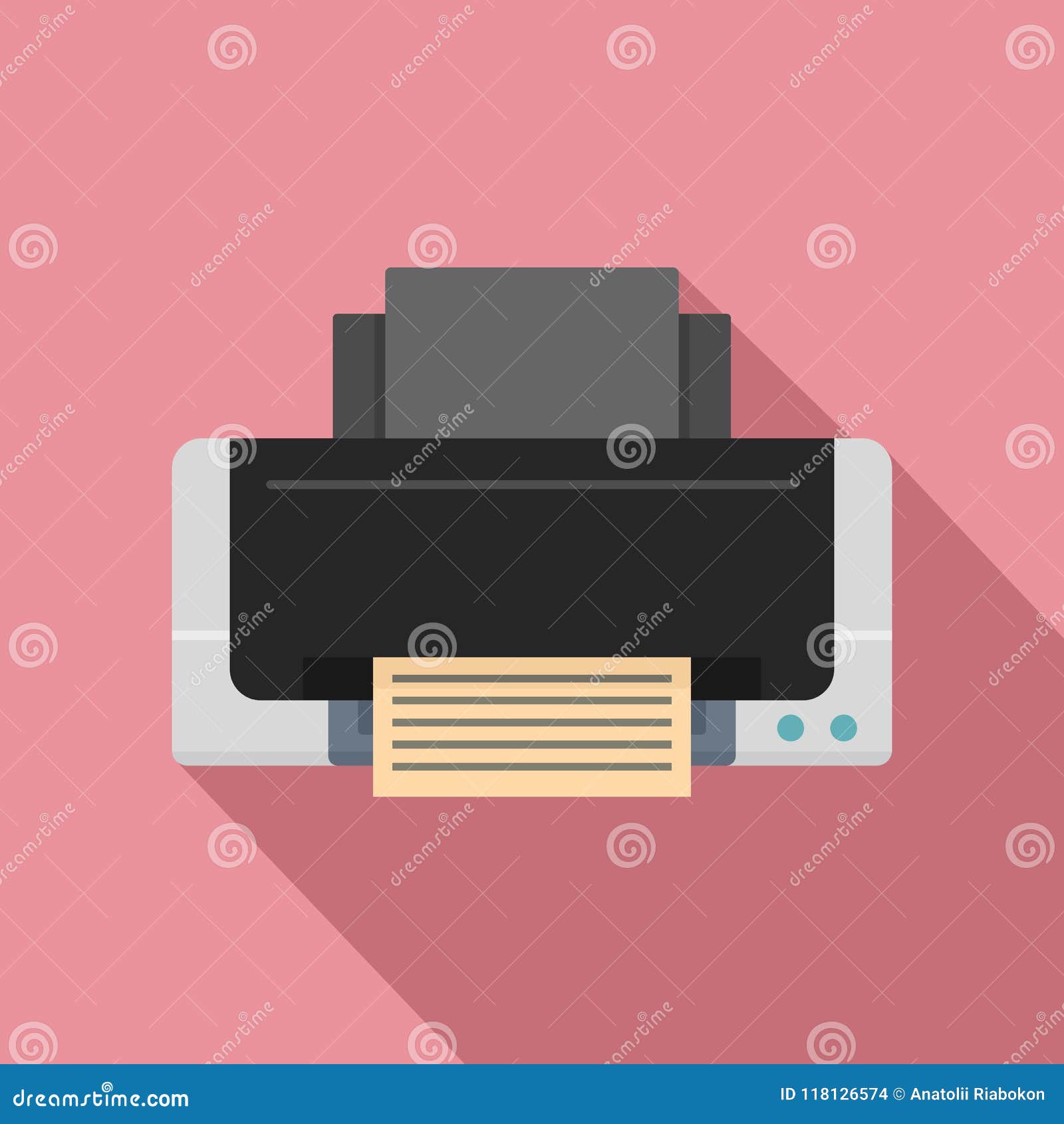 Inkjet Printer Icon, Flat Style Stock Vector - Illustration of copy ...