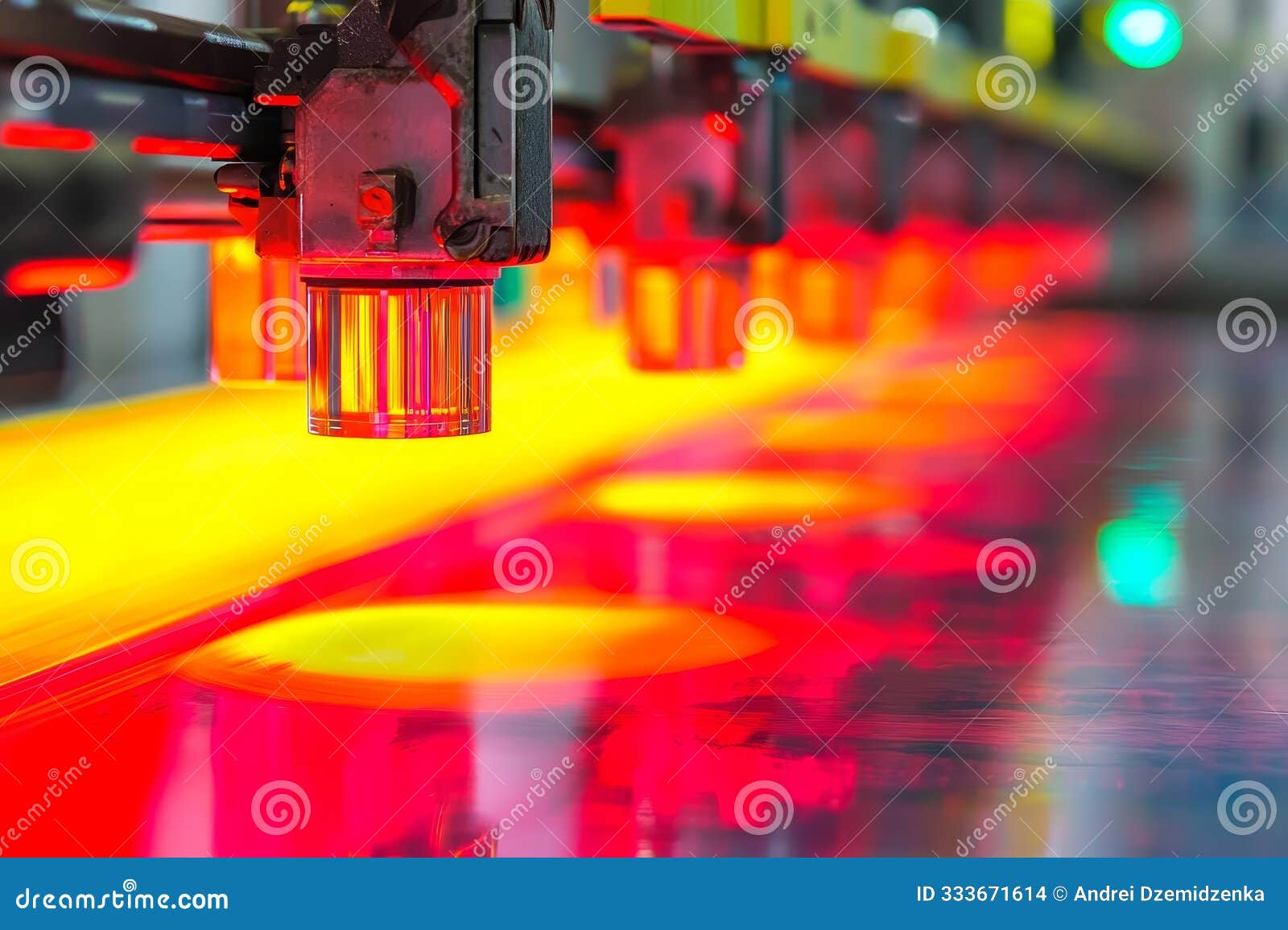 An Inkjet Printer with a Wide Print Area during Production. they ...