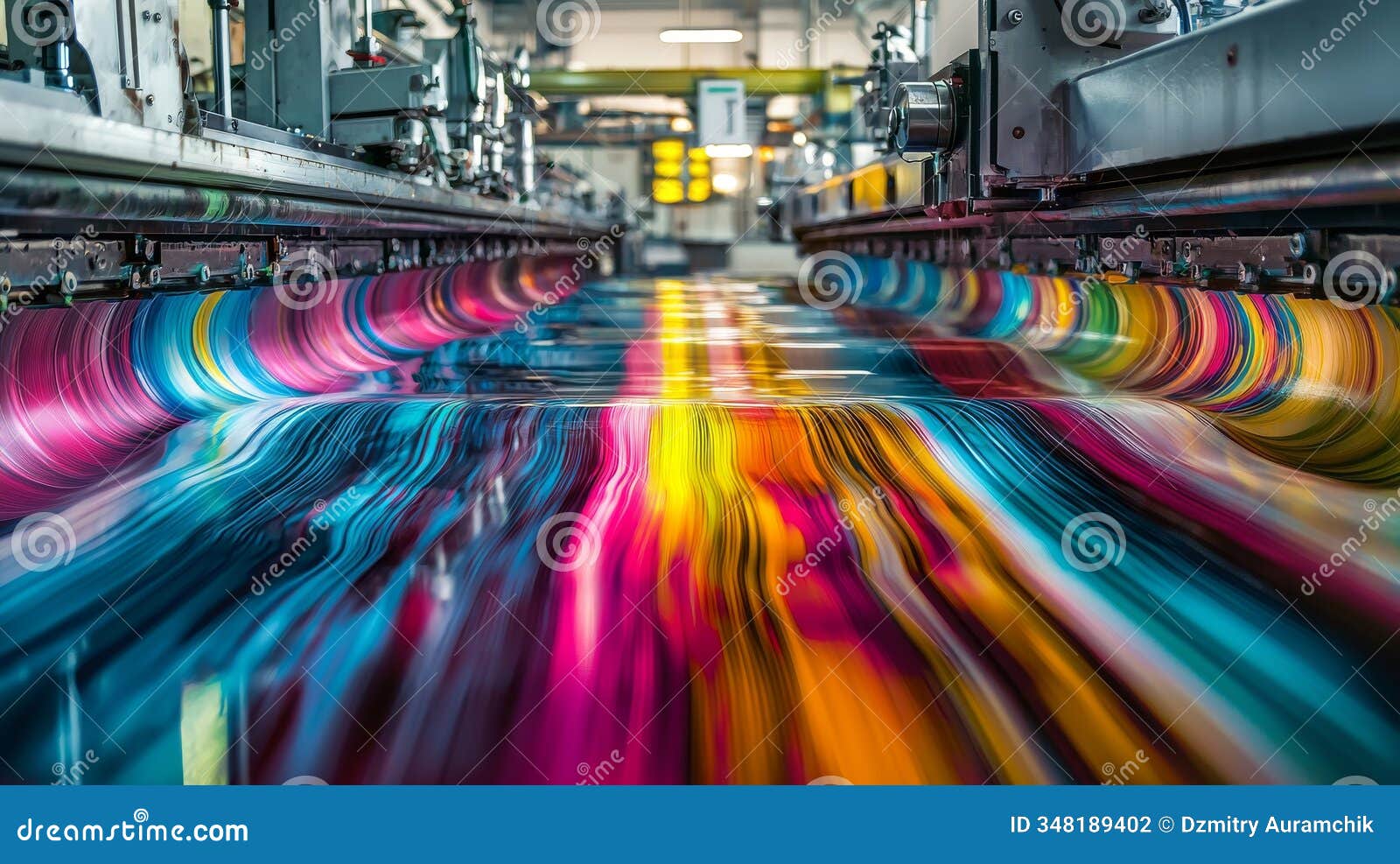 Inkjet Printer at Work in a Modern Facility, Printing CMYK at High ...