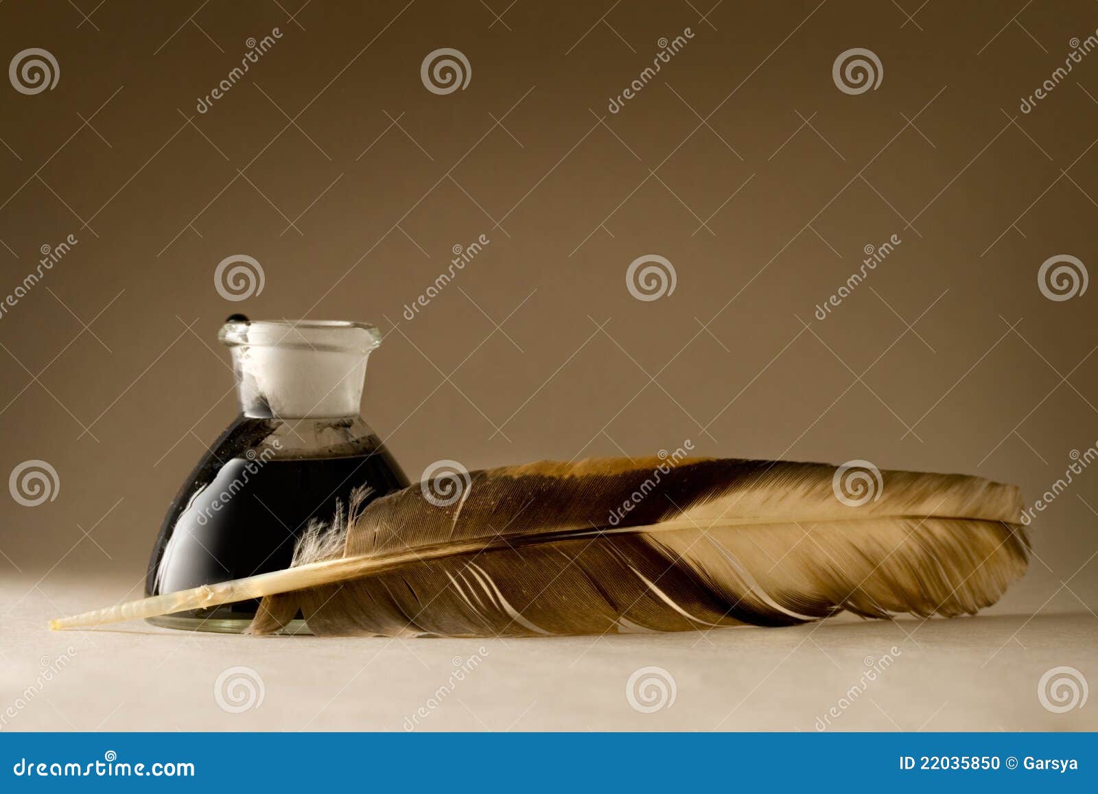 Inkpot and a feather stock photo. Image of black, appliance - 22035850