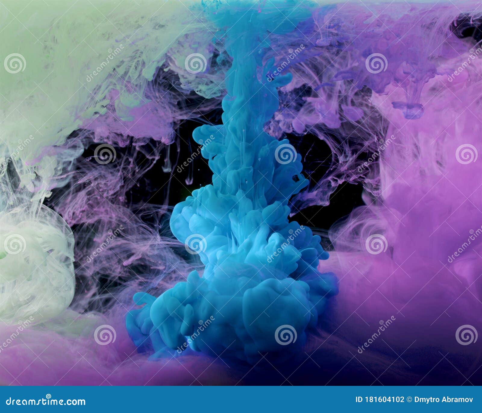 Inks in Water, Color Abstraction Stock Photo - Image of green, holi ...