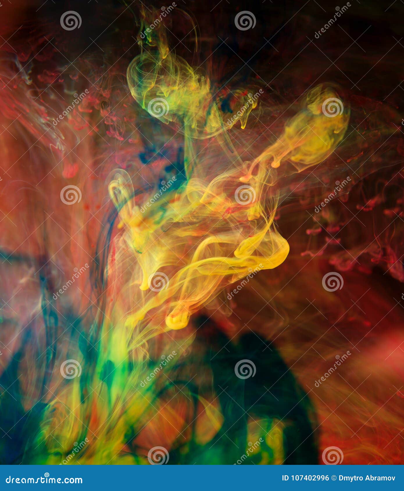 Inks in Water, Color Abstraction, Color Explosion Stock Photo - Image ...