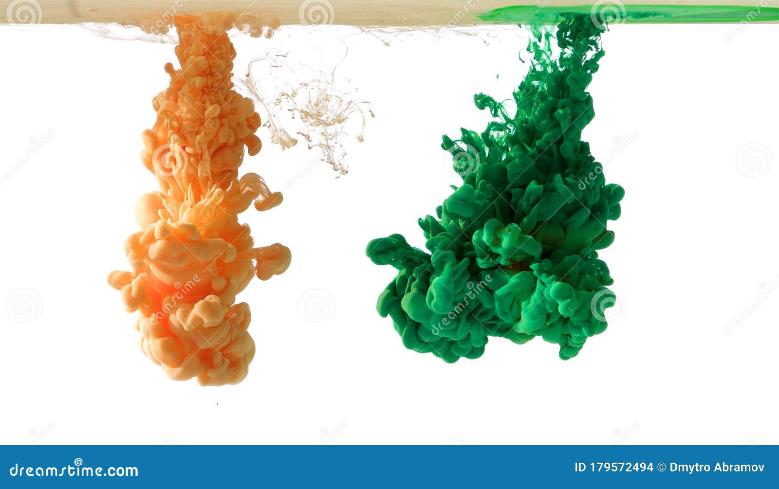 Inks in Water, Color Abstraction Stock Photo - Image of gouache, black ...
