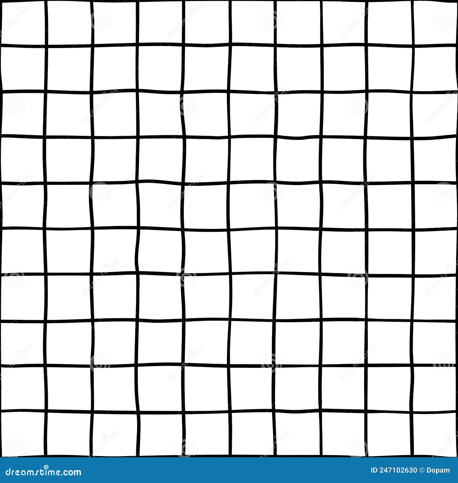 Inky Doodle Check Lines Seamless Pattern. Vector Hand Drawn Wave Lines ...