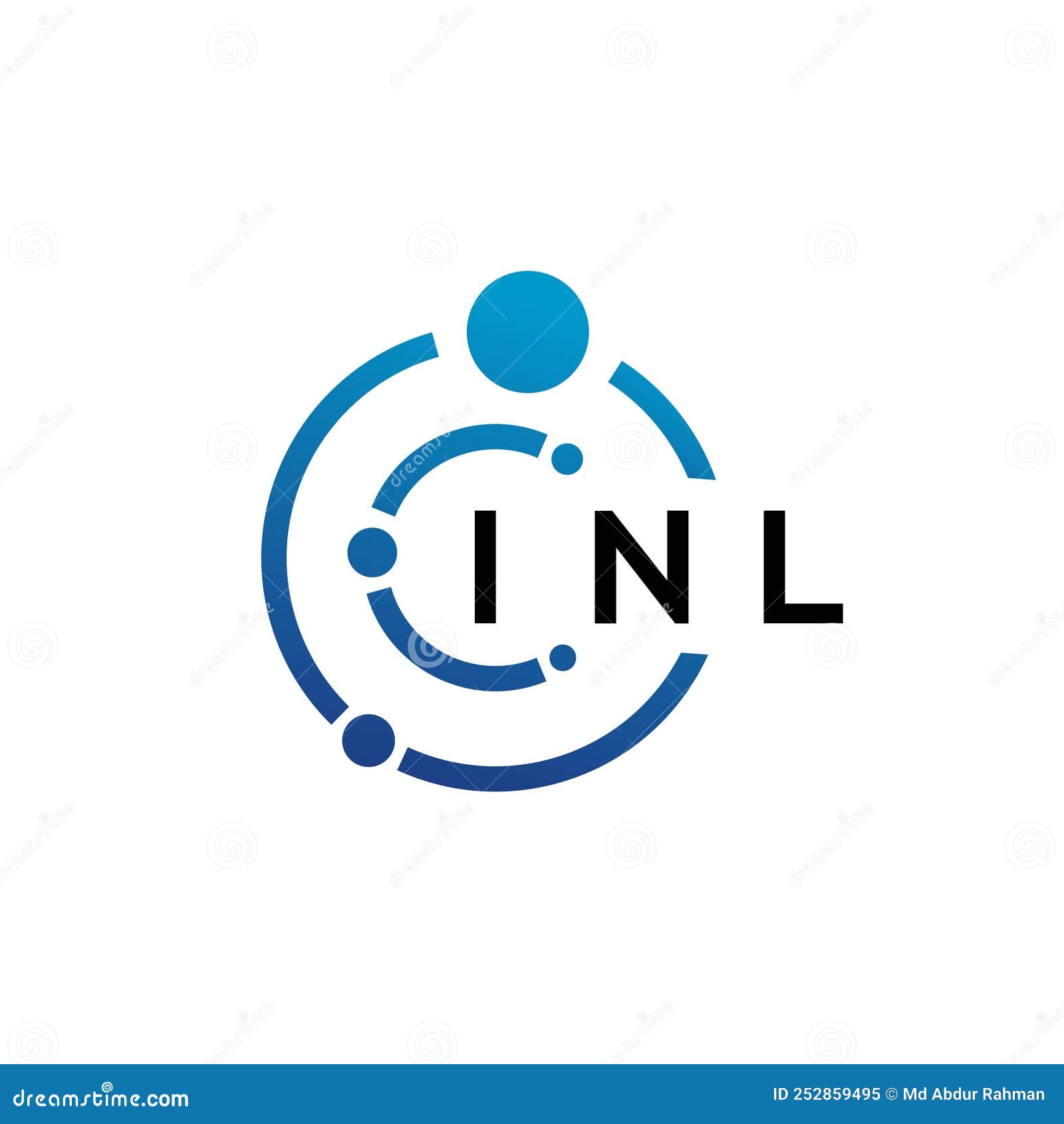 INL Letter Technology Logo Design on White Background. INL Creative ...
